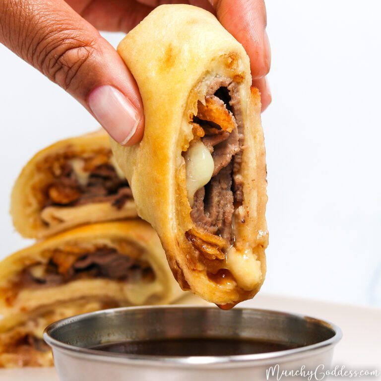 Easy Air Fryer French Dip Wraps + Video | Munchy Goddess