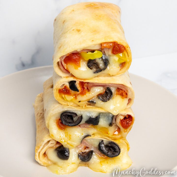 Easy Air Fryer Pizza Wraps + Video | Munchy Goddess