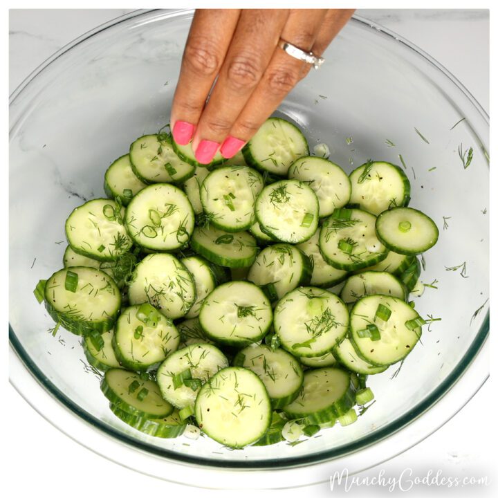 Refreshing Cucumber Salad Recipe + Video | Munchy Goddess