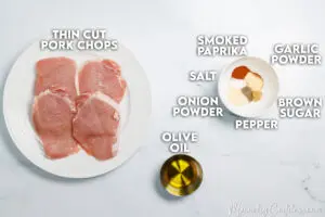 Easy and Juicy Thin Cut Pork Chops Recipe (no breading) | Munchy Goddess