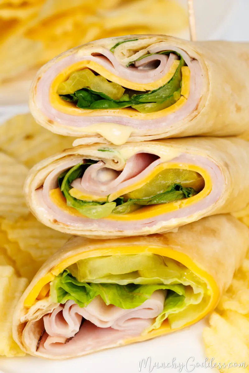 Ham and Cheese Wraps (quick and easy) | Munchy Goddess